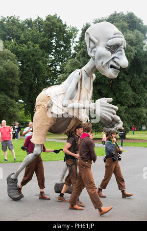 Gnomus the giant gnome character / puppet giving tour to children ...