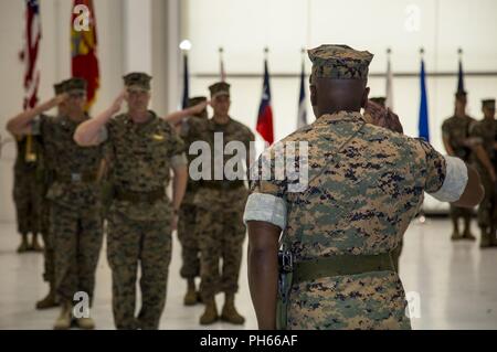 Lt. Col. Quentin Vaughn, right, relinquishes command to Lt. Col ...