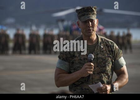 U.S. Marine Corps Col. Stephen P. Armes addresses the audience during ...