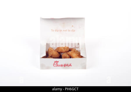 Chick-Fil A fast food takeout packages including a sandwich box ...