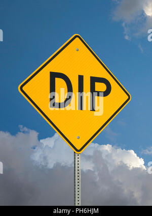 Dip Sign With Blue Sky And Clouds Stock Photo - Alamy