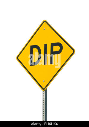 Yellow Dip Sign On White Background Stock Photo - Alamy