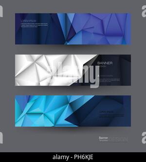 Set collection of square banner layout template background in blue ...