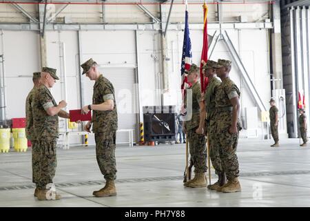 U.S. Marine Lt. Col. Richard Martin, outgoing commanding officer, 1st ...