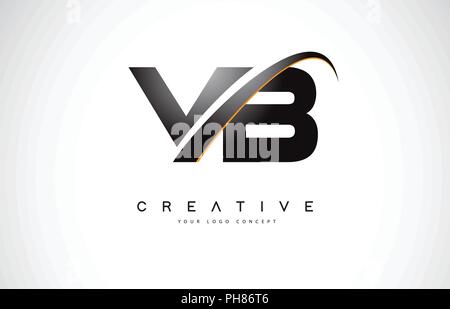 VB Letter Design with Brush Stroke and Modern 3D Look Vector ...