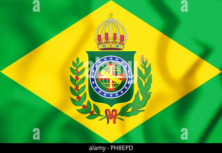 3D Empire of Brazil Flag (1870-1889). 3D Illustration Stock Photo - Alamy