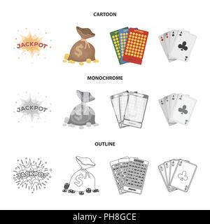 Jack sweat, a bag with money won, cards for playing Bingo, playing ...