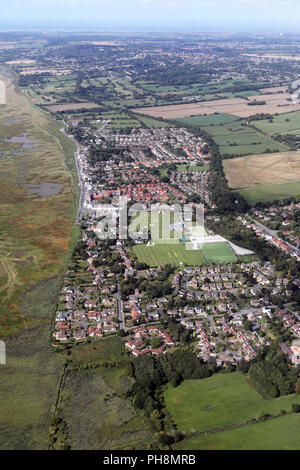 An aerial view of Neston, Wirral, Cheshire West, Merseyside, north west ...