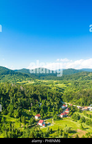 Beautiful countryside landscape of town of Lokve in Gorski kotar ...