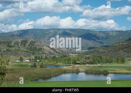 lake near golf course snowmass colorado Stock Photo - Alamy