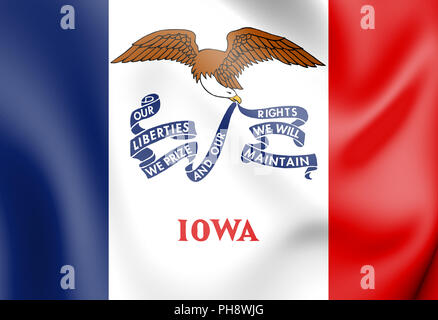 3D Flag of Iowa, USA. 3D Illustration Stock Photo - Alamy