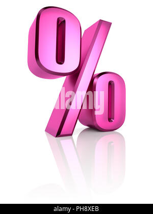 3d pink percent sign isolated on white background Stock Photo - Alamy