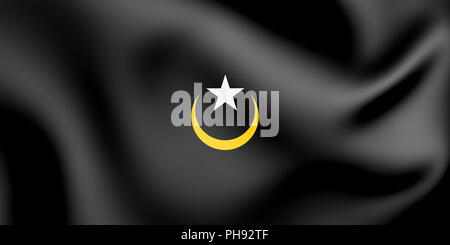 3D Flag of Larut, Matang and Selama District (Perak State), Malaysia ...