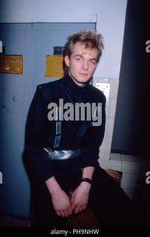 Frank Mertens von "Alphaville", deutsche Synthie Pop Band, vor einem ...