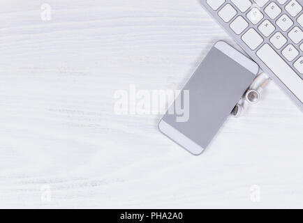 Modern Technologies on white desktop background Stock Photo - Alamy