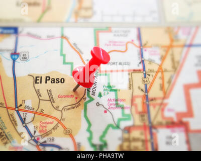 Modern City Map - El Paso Texas city of the USA with neighborhoods ...