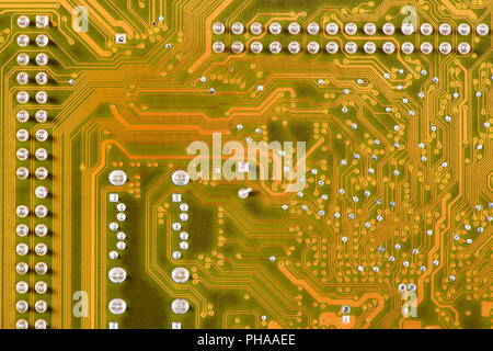 computer motherboard with chips and connecting strips in detail Stock ...