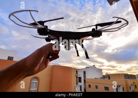 Modern Technology Copter closeup Aircraft Drone Stock Photo - Alamy