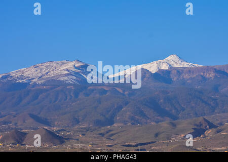 Snow covered mount teide Stock Photo - Alamy