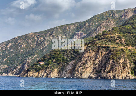 Osiou Gregoriou monastery, Mount Athos, Athos peninsula, Greece Stock ...