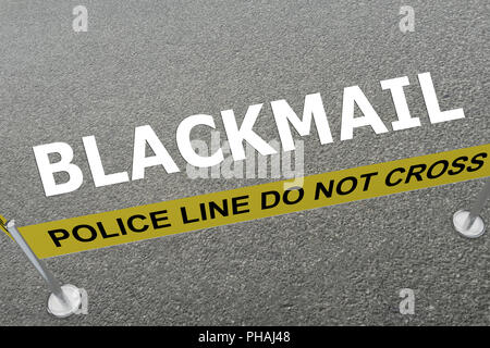 3D illustration of BLACKMAIL title on legal document Stock Photo - Alamy