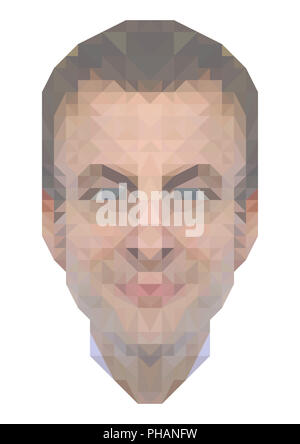 Drawing of a portrait of French president Emmanuel Macron. France Stock ...