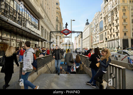 madrid spain gran via buildings view Stock Photo - Alamy