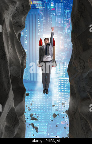 Businessman overcoming challenges in business concept Stock Photo - Alamy
