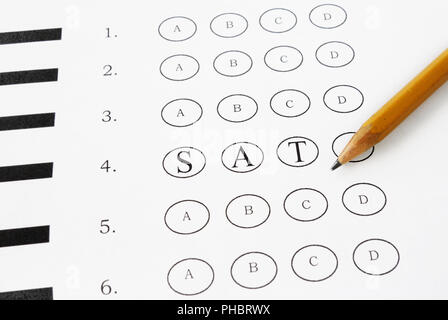 SAT multiple choice Stock Photo - Alamy