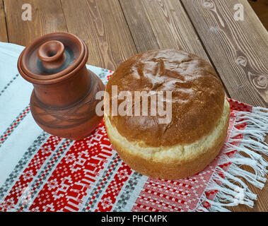 Russian round bread - karavai Stock Photo - Alamy