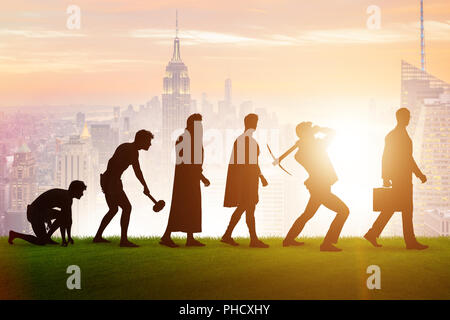 Progression of man mankind from ancient to modern Stock Photo - Alamy