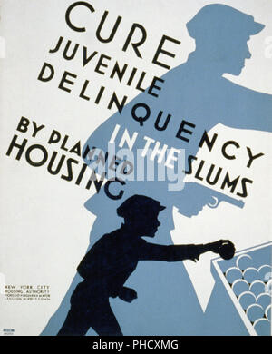 Poster promoting planned housing as a method to deter crime in the ...