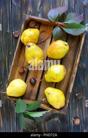Ripe pears in a box, delicious food Stock Photo - Alamy