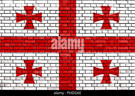 Georgia national flag painted on textured wall mural background Stock ...