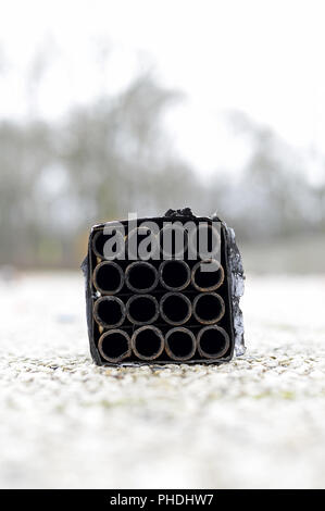 exploded old firecracker on street Stock Photo - Alamy