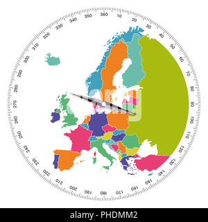 Europe direction concept, illustration Stock Photo - Alamy