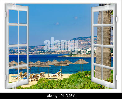 window overlooking the beach Stock Photo - Alamy
