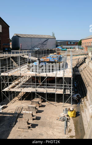 Thames spritsail barge Gladys at Neilsen's boatyard in Gloucester for ...