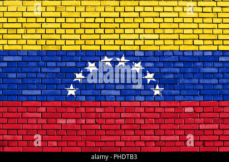 Venezuela flag on abstract painted white stroke brush background Stock ...
