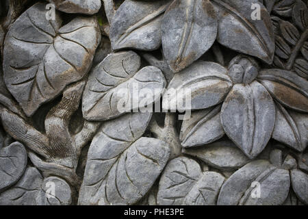Ornamental bas-relief of a jungle carved in an old tree Stock Photo - Alamy