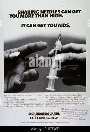 1980s AIDS prevention Poster Stock Photo - Alamy