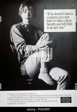 1980s Era HIV AIDS Prevention Public Service Poster Stock Photo - Alamy