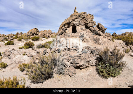 Ancient human remains buried in traditional Chullpas at the Necropolis ...
