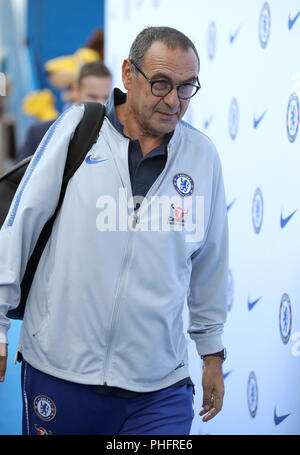 Chelsea manager Maurizio Sarri before kick-off Stock Photo - Alamy