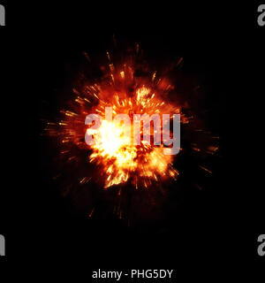 Illustration of a detailed fire explosion on black background Stock ...