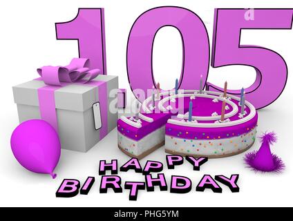 Happy Birthday zum 105. Geburtstag Stock Photo - Alamy