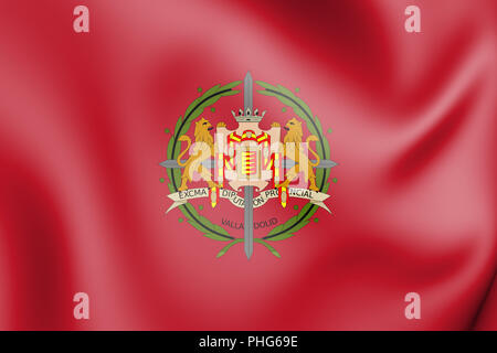 3D Flag of Valladolid Province, Spain. 3D Illustration Stock Photo - Alamy