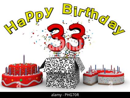 Happy Birthday zum 33. Geburtstag Stock Photo - Alamy