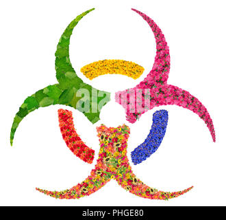 Red hazard sign with virus symbol and CORONAVIRUS text Stock Photo - Alamy
