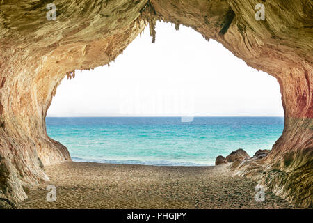 Big empty cave with entrance to sea Stock Photo - Alamy